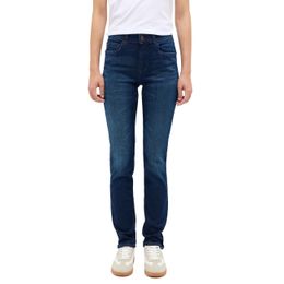 Slim-fit-Jeans Mustang "Damen Style Shelby Slim", Damen, Gr. 32, L&auml;nge 30, blau (802 dunkelblau), Denim/Jeans, 90% Baumwolle, 6% Polyester, 4% Elasthan, unifarben, slim fit, Jeans Slim-fit-Jeans