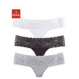 VIVANCE BY LASCANA String mehrfarbig Gr. 36/38 f&uuml;r Damen. Mit Spitze. Bequem. Nachhaltig.