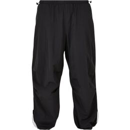 Stoffhose Urban Classics "Urban Classics Herren Nylon Parachute Pants", Herren, Gr. XXL, US-Gr&ouml;&szlig;en, schwarz, 100% Polyester, unifarben, loose fit, Hosen Stoffhose