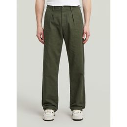 G-Star Raw Chinohose G-STAR "Pleated Chino Relaxed", Herren, Gr. 36, L&auml;nge 34, asfalt gd, Obermaterial: 70% Baumwolle, 30% Baumwolle, Hosen Chinohose