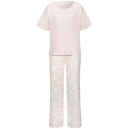 s.Oliver Pyjama mehrfarbig Gr. 48/50 f&uuml;r Damen. Rundhals und Print, Allover-Druck. L&auml;ssig Geschnitten. Nachhaltig.