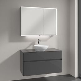 Villeroy & Boch Villeroy & Boch Embrace Schrank mit Loop & Friends Waschtisch, mit Spiegelschrank My View Now, 4A450001+A95600FP+A4551000, My View Now
