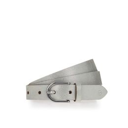 Lederg&uuml;rtel Tamaris, Damen, Gr. 95, wei&szlig;, silber, Rindsleder, G&uuml;rtel Lederg&uuml;rtel, Metallic-Schimmer