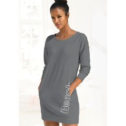BENCH. LOUNGEWEAR Sweatkleid mehrfarbig Gr. 36/38 f&uuml;r Damen. Rundhals und Logoschriftzug, Logodruck. Figurumspielend. Nachhaltig.