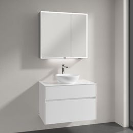 Villeroy & Boch Villeroy & Boch Embrace Schrank mit Loop & Friends Waschtisch, mit Spiegelschrank My View Now, 4A4500R1+A95500DH+A4558000, My View Now