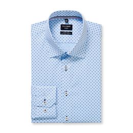 Langarmhemd OLYMP "No. Six", Herren, Gr. 40, N-Gr, bleu, Web, Obermaterial: 100% Baumwolle, sehr schmal normal, 2-Knopf-Manschette, Hemden, Businesshemd, super slim, Kentkragen