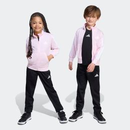 Trainingsanzug adidas Sportswear "LK 3S TR TS 205", Jungen, Gr. 110, pink (clear pink, wei&szlig;, wei&szlig;), Obermaterial: 100% Polyester, Sportanz&uuml;ge Trainingsanzug