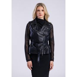 Lederjacke Freaky Nation "Party Love-FN", Damen, Gr. S (36), schwarz, Oberstoff: 100% Schafsleder; Futter: 100% Baumwolle, Jacken