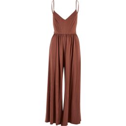 Jumpsuit Urban Classics "Urban Classics Damen Ladies Modal Spaghetti Jumpsuit", Damen, Gr. L, US-Gr&ouml;&szlig;en, terracotta, 77% Modal, 23% Polyester, unifarben, loose fit, Overalls Jumpsuit