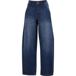 Bequeme Jeans Urban Classics "Urban Classics Ladies Tapered Baggy Jeans", Damen, Gr. 29, Normalgr&ouml;&szlig;en, new dunkelblau washed, 100% Baumwolle, unifarben, Jeans