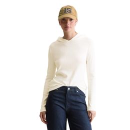 Marc O'Polo Langarmshirt MARC O'POLO DENIM "aus softem Bio-Baumwolle-Modal-Stretch-Jersey", Damen, Gr. L, silky wei&szlig;, Obermaterial: 50% Baumwolle, 47% Modal, 3% Elasthan, unifarben, Basic, slim fit, Zierb&uuml;ndchen, Shirts Langarmshirt