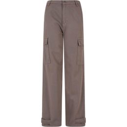 Stoffhose DEF "DEF Damen DEF Cargo Pants", Damen, Gr. L, US-Gr&ouml;&szlig;en, grau, 100% Baumwolle, unifarben, loose fit, Hosen Stoffhose