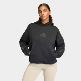 Kapuzensweatshirt adidas Sportswear "W Z.N.E. OH HD", Damen, Gr. XL, schwarz, Obermaterial: 57% Polyester, 43% Baumwolle, Sweatshirts