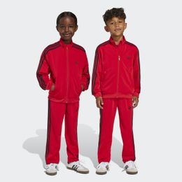 Trainingsanzug adidas originals "FIREBIRD TS", Jungen, Gr. 128, better scarlet, schwarz, Obermaterial: 100% Polyester, Sportanz&uuml;ge Trainingsanzug