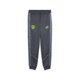 Sporthose Puma "Manchester City KING Anthem Hose Herren", Herren, Gr. S, Normalgr&ouml;&szlig;en, galactic gray pro gr&uuml;n, Obermaterial: 37% Baumwolle, 63% Polyester. Taschenfutter: 100% Polyester. Rippe: 93% Polyester, 7% Elasthan. Besatz: 100% Polyester, slim fit, Hosen Sporthose