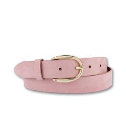 Bernd G&ouml;tz Lederg&uuml;rtel BERND G&Ouml;TZ "Lederg&uuml;rtel mit samtigem Look und Goldschlie&szlig;e", Damen, Gr. 90, rosa, Rindsleder, G&uuml;rtel Lederg&uuml;rtel