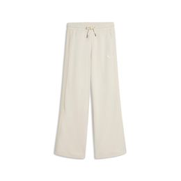 Sporthose Puma "HER High-Waist Wide-Leg Hose Damen", Damen, Gr. XL, Normalgr&ouml;&szlig;en, alpine snow wei&szlig;, Obermaterial: 68% Baumwolle, 32% Polyester. Seitenpartie: 100% Nylon. Seitentasche &ndash; Oben: 100% Baumwolle, unifarben, Hosen Sporthose