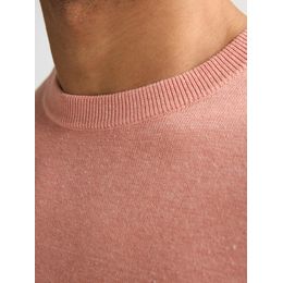 Rundhalspullover PETROL INDUSTRIES, Herren, Gr. L (40), light coral, Strick, Obermaterial: 50% Baumwolle, 50% Polyacryl, regular fit h&uuml;ftbedeckend, Rundhals, B&uuml;ndchen, Pullover Rundhalspullover, Materialmix mit Baumwollanteil