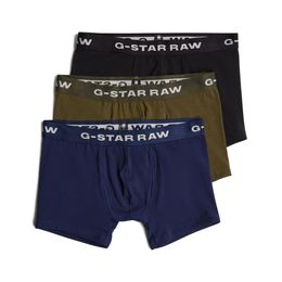 G-Star Raw Trunk G-STAR "Boxer Shorts 3 Pack Multiple", Herren, Gr. L, dk schwarz, imperial blau, shadow olive, Obermaterial: 95% Baumwolle, 5% Elasthan, Unterhosen