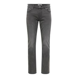 Only & Sons Slim-fit-Jeans ONLY & SONS "ONSLOOM SLIM BOX PIM DNM MU OTL", Herren, Gr. 28, L&auml;nge 30, medium grau denim, Denim/Jeans, Obermaterial: 50% Baumwolle, 30% Polyester, 18% Viskose, 2% Elasthan, Abriebeffekte, slim fit kn&ouml;chellang, Jeans Slim-fit-Jeans