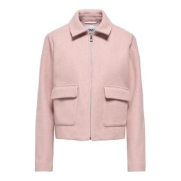 Kurzjacke Only "ONLVELA ZIP SHORT JACKET OTW", Damen, Gr. S, misty rose detail:melange, Web, Obermaterial: 92% Polyester, 8% Viskose, meliert, h&uuml;ftlang, Jacken Kurzjacke