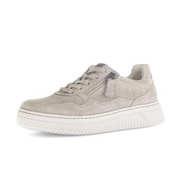 Sneaker Gabor "Sneaker low Materialmix Leder", Damen, Gr. 37,5, grau, Schuhe Sneaker