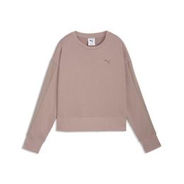 Sweatshirt Puma "HER Relaxed Sweatshirt Damen", Damen, Gr. M, beige (sandstone beige), Obermaterial: 32% Polyester, 68% Baumwolle. Rippe: 97% Baumwolle, 3% Elasthan, relaxed fit, Rundhals, Sweatshirts Sweatshirt