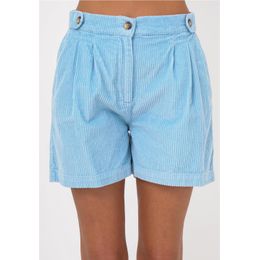 Shorts FRESHLIONS "Isabella", Damen, Gr. S, EURO-Gr&ouml;&szlig;en, blau, 100% Baumwolle, unifarben, kurz, Hosen Shorts, im klassischen Design