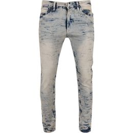 Bequeme Jeans Southpole "Southpole Herren Stretch Signature Denim", Herren, Gr. 30/32, L&auml;nge 32, marble leuchtendestint, 73% Baumwolle, 25% Polyester, 2% Elasthan, Jeans