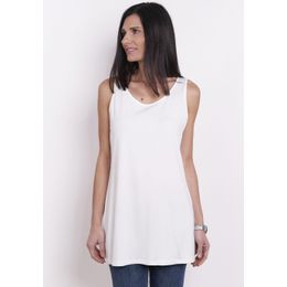 Longtop Seidel Moden, Damen, Gr. 44, wei&szlig; (sanftes wei&szlig;), Jersey, Obermaterial: 95% Viskose, 5% Elasthan, unifarben, l&auml;ssig geschnitten Po-bedeckend, tiefer Rundhals, Tops, mit Viskose und Stretch - MADE IN GERMANY