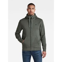 G-Star Raw Longpullover G-STAR "Premium Core Hooded Zip Sweater", Herren, Gr. L, graphite, Obermaterial: 55% Baumwolle, 45% Polyester, Pullover Longpullover