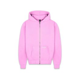Sweatjacke DROPSIZE "Dropsize Herren Super Heavy Blank Zip-Hoodie", Herren, Gr. S, pink, 70% Baumwolle, 30% Polyester, unifarben, Sweatjacken Sweatjacke