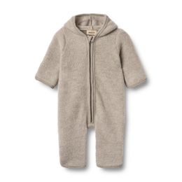 Jumpsuit Wheat "Wheat Wool Fleece Suit Ata", Kinder, Gr. 50, khaki, 100% Wolle, unifarben, normal, Overalls Jumpsuit