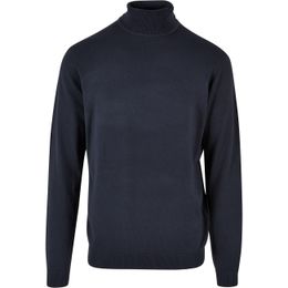 Rundhalspullover Urban Classics "Urban Classics Herren Knitted Turtleneck Sweater", Herren, Gr. M, navy, 70% Viskose, 30% Polyamid, unifarben, slim fit, herzf&ouml;rmiger Ausschnitt, Pullover Rundhalspullover
