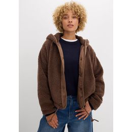 bonprix Teddy-Fleece Jacke, braun