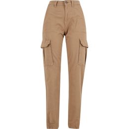Stoffhose Urban Classics "Urban Classics Damen Ladies Cotton Twill Utility Pants", Damen, Gr. 31, Normalgr&ouml;&szlig;en, unionbeige, 98% Baumwolle, 2% Elasthan, unifarben, relaxed fit, Hosen Stoffhose