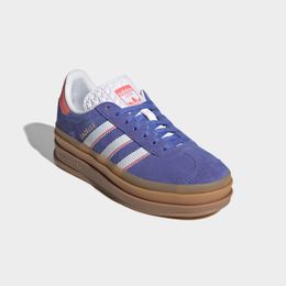 Plateausneaker adidas originals "GAZELLE BOLD", M&auml;dchen, Gr. 35,5, real lila, cloud wei&szlig;, gold metallic, Leder, Synthetik, Schuhe Plateausneaker, f&uuml;r Kinder & Jugendliche