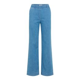 Bequeme Jeans RAPHAELA BY Brax "Style PAM FLARED", Damen, Gr. 42K (21), Kurzgr&ouml;&szlig;en, bleached, Denim/Jeans, 63% Baumwolle, 24% Lyocell, 11% Leinen, 2% Elasthan, Jeans