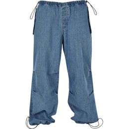 Bequeme Jeans Urban Classics "Urban Classics Herren Parachute Jeans Pants", Damen, Gr. XL, US-Gr&ouml;&szlig;en, light blau washed, 100% Baumwolle, unifarben, Jeans