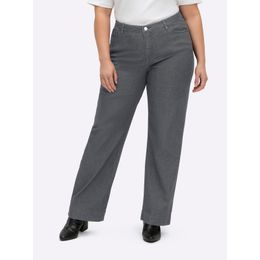sheego Gro&szlig;e Gr&ouml;&szlig;en Jeans mit weitem Bein, stone-grey-denim, Gr&ouml;&szlig;e 24 - Damen