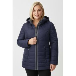 sheego Gro&szlig;e Gr&ouml;&szlig;en Steppjacke mit Flanell-Details, marine, Gr&ouml;&szlig;e 46 - Damen