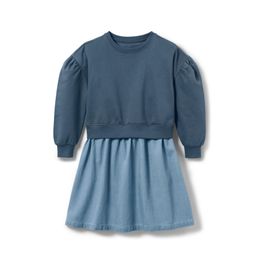 Tchibo - Kinder-Sweatkleid - M&auml;dchen - Gr. 122/128 - blau