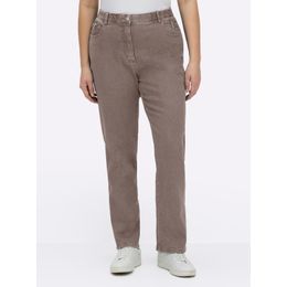 sheego Gro&szlig;e Gr&ouml;&szlig;en 5-Pocket-Jeans gerade geschnitten, taupe, Gr&ouml;&szlig;e 215 - Damen