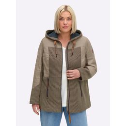 sheego Gro&szlig;e Gr&ouml;&szlig;en &Uuml;bergangsjacke im Mix aus Fleece und Stepp, sesam, Gr&ouml;&szlig;e 44 - Damen