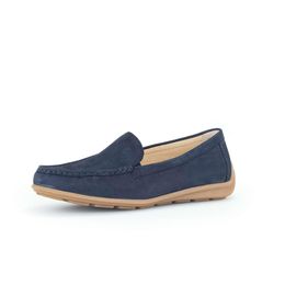Mokassin Gabor "Mokassin Rauleder", Damen, Gr. 38,5, blau, Schuhe Mokassin