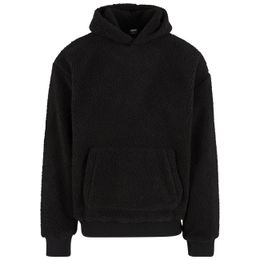 Kapuzensweatshirt Urban Classics "Urban Classics Oversized Teddy Hoody", Herren, Gr. 5XL, schwarz, 100% Polyester, unifarben, Sweatshirts