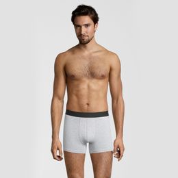 Boxershorts ALBERT SCH&Auml;FER, Herren, Gr. L, 10 Stk., grau, 92% Baumwolle, 8% Elasthan, Unterhosen, aus bequemem Materialien