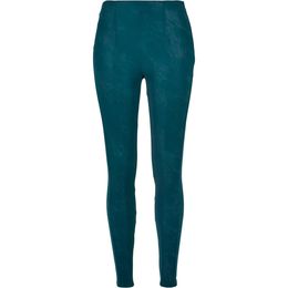 Leggings Urban Classics "Urban Classics Damen Ladies Washed Faux Leather Pants", Damen, Gr. L, US-Gr&ouml;&szlig;en, jasper, 85% Polyester, 15% Elasthan, unifarben, slim fit, Hosen Leggings