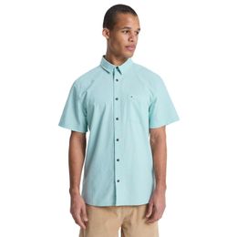 Kurzarmhemd Quiksilver "Drumfins", Herren, Gr. L, US-Gr&ouml;&szlig;en, blau haze, Obermaterial: 100% Walkfrottier;, Hemden