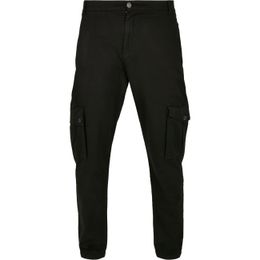Cargohose Urban Classics "Urban Classics Herren Tapered Cargo Pants", Herren, Gr. 34, Normalgr&ouml;&szlig;en, schwarz, 98% Baumwolle, 2% Elasthan, unifarben, loose fit, Hosen Cargohose